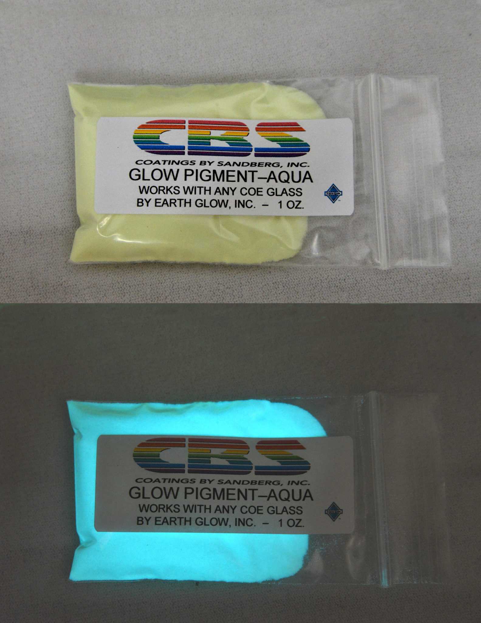 Glow Pigment Aqua | Dichroic Glass Manufacturer | Coatings by Sandberg