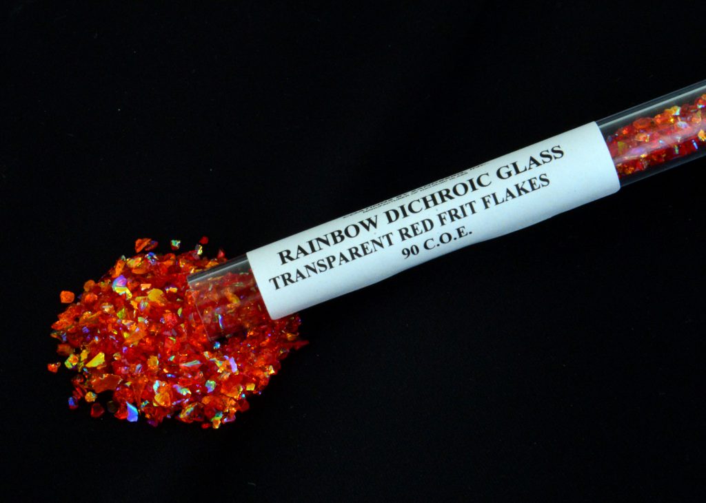 Dichroic Coated Transparent Frit Flakes Red | Dichroic Glass ...